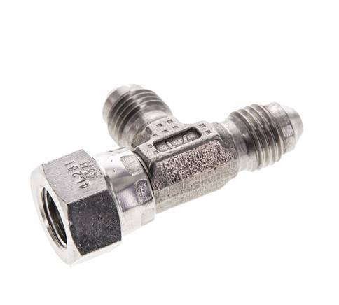 JIC Tee Fitting UNF 7/16''-20 (Dash Size 4) Female x Male Stainless ...