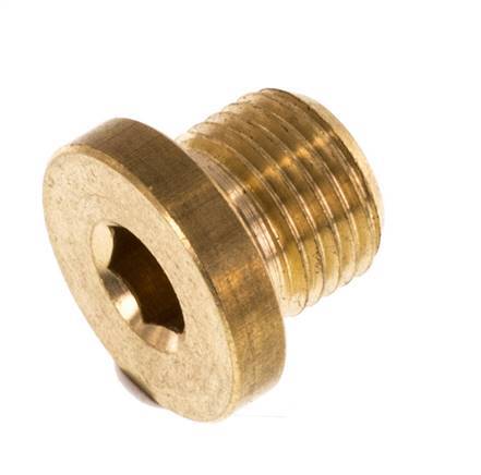 G 1/8'' Brass Closing plug with Inner Hex 16 Bar [10 Pieces] | Tameson.com