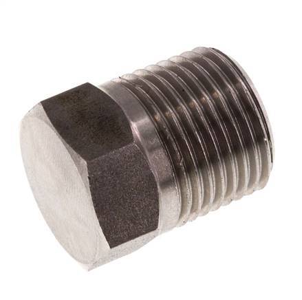 3/8'' NPT Male Stainless steel Closing plug with Outer Hex 210 Bar ...