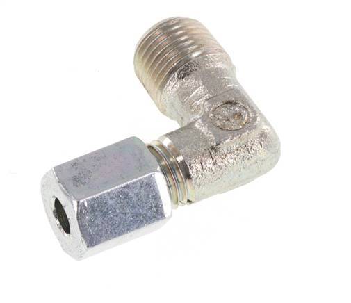 R 1/8'' Male x 4LL Zinc plated Steel 90 deg Elbow Fitting 100 Bar DIN ...