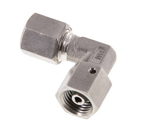 M14x1.5 x 6S Stainless steel Adjustable 90 deg Elbow Compression Fitting with Sealing cone and O ...