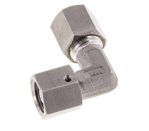 M14x1.5 x 6S Stainless steel Adjustable 90 deg Elbow Compression Fitting with Sealing cone and O ...