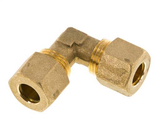 10mm Brass 90 deg Elbow Compression Fitting 95 Bar DIN EN 1254-2 ...