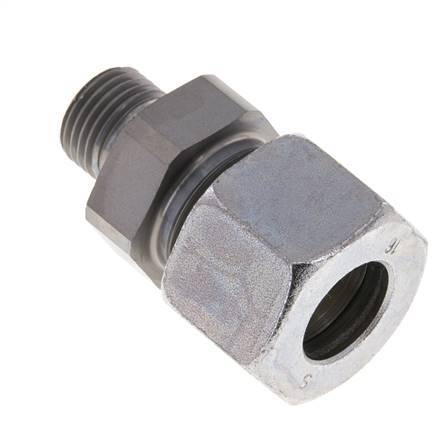 M16x1.5 Male x 16S Zinc plated Steel Straight Cutting Ring 400 Bar DIN ...