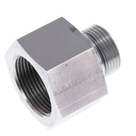 G 1'' x G 1 1/4'' M/F Zinc plated Steel Reducing Adapter 400 Bar - Hyd ...