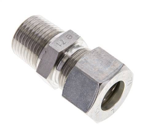 1/2'' NPT Male x 15L Stainless steel Straight Compression Fitting 315 Bar DIN 2353 | Tameson.com