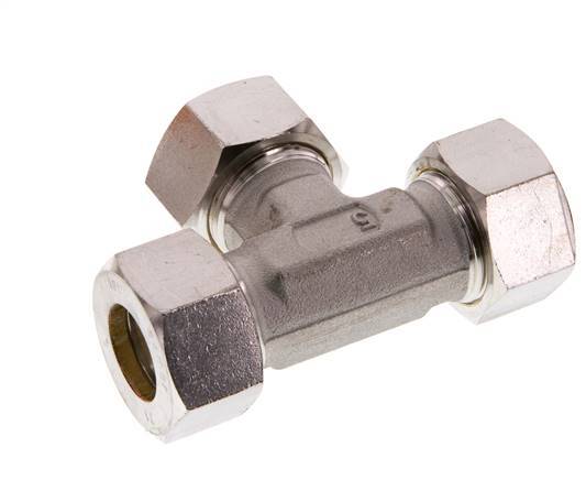 18L Stainless steel Tee Compression Fitting 315 Bar DIN 2353 | Tameson.com