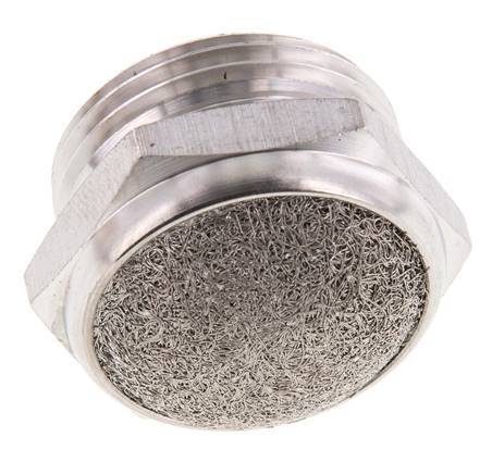 G1'' Stainless Steel Compact Pneumatic Muffler 1.4301 Wire Mesh ...