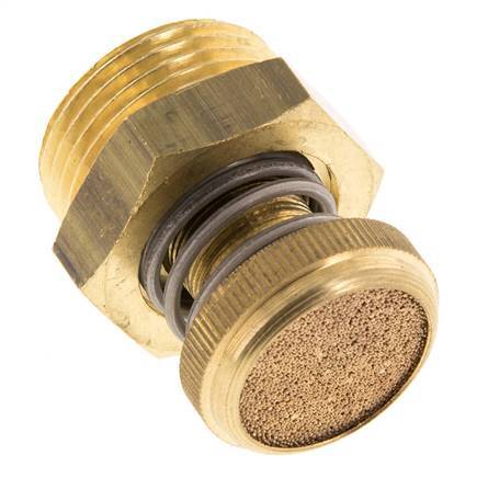 G1'' Brass Flow Control Muffler With Knurled Screw | Tameson.com