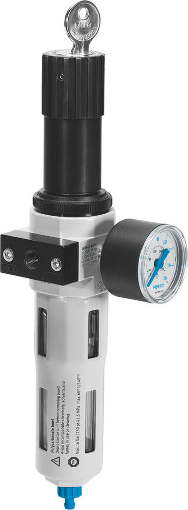 Festo Compressed Air Filter Regulator G1/4'' 0.5-7bar 1500l/min 40µm M ...