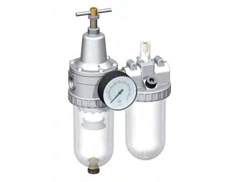 FRL 2-Part G1/2'' 2100 l/min 0.5-10.0bar/7-145psi Semi-Auto Metal Stan ...