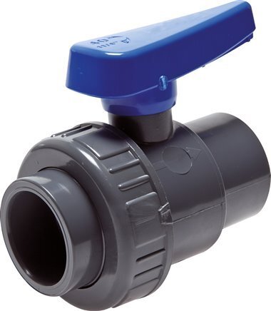 PVC 2-way Ball Valve Single Union 90 mm Socket EPDM | Tameson.com