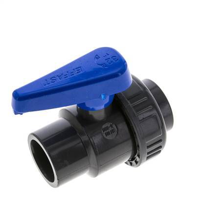 PVC 2-way Ball Valve Single Union 32 mm Socket EPDM | Tameson.com