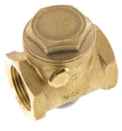 G 1'' Brass Swing Check Valve 12 bar (174 psi) NBR Soft Seal | Tameson.com