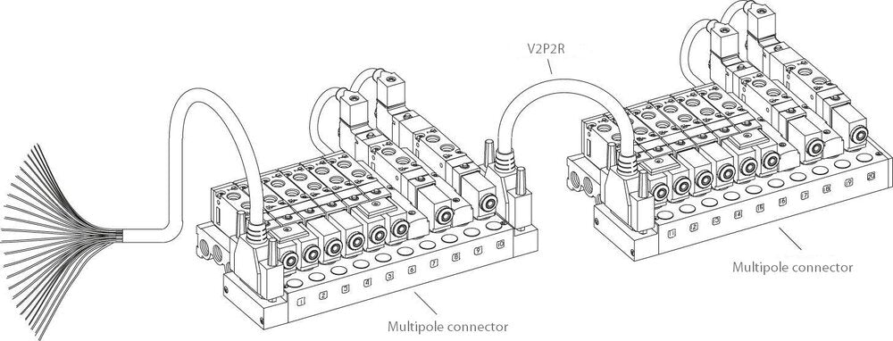 8x Multipole-Connector YPC SF2000 Valves 24VDC | Tameson.com